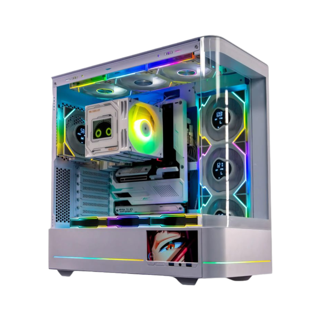 Jungle Leopard AC-02 Curved Glass | 5.5″ Integrated LED Screen ATX Case – Sub-Zero Systems